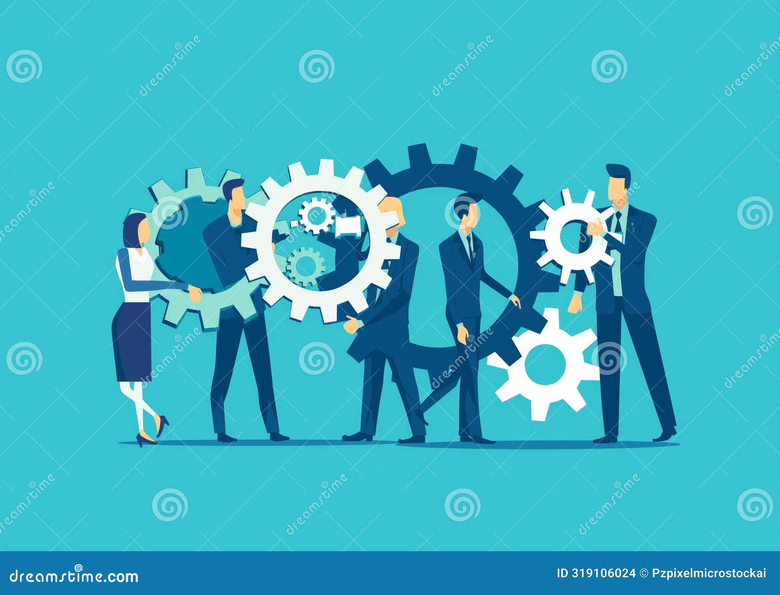 A Group of People are Working Together To Build a Machine Generated by ...