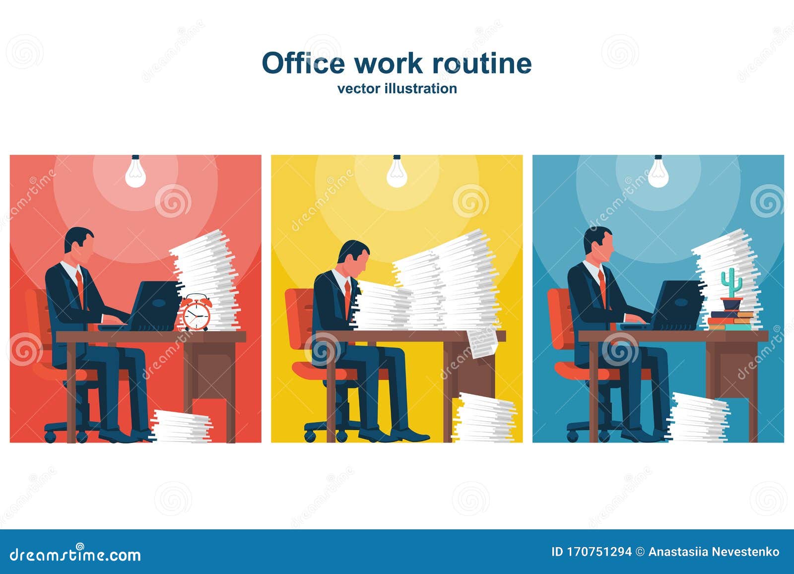 A Group of People Works in the Office. Routine Work in Cabinet Stock ...