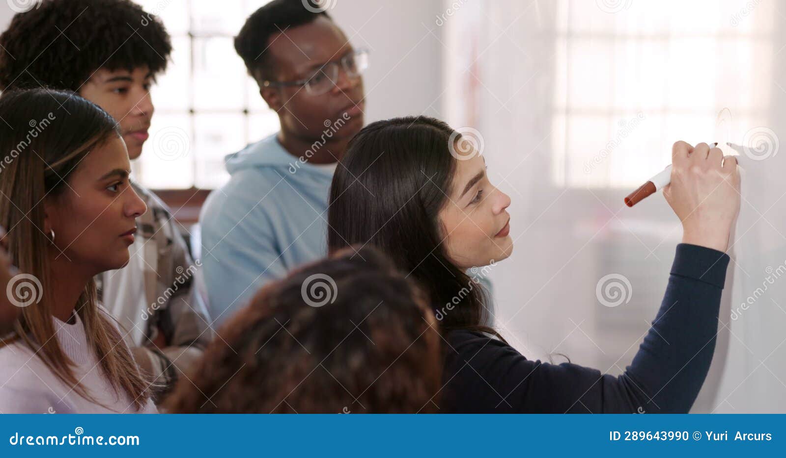 Group of People, Writing and Whiteboard in Education, Team Project and ...