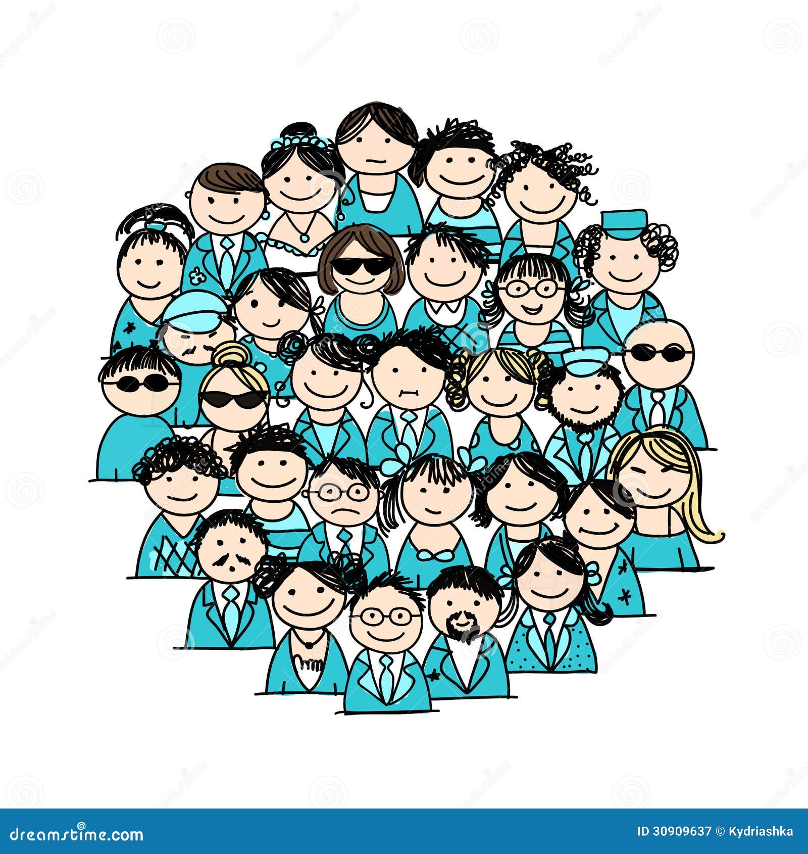 Group of People for Your Design Stock Illustration - Illustration of ...