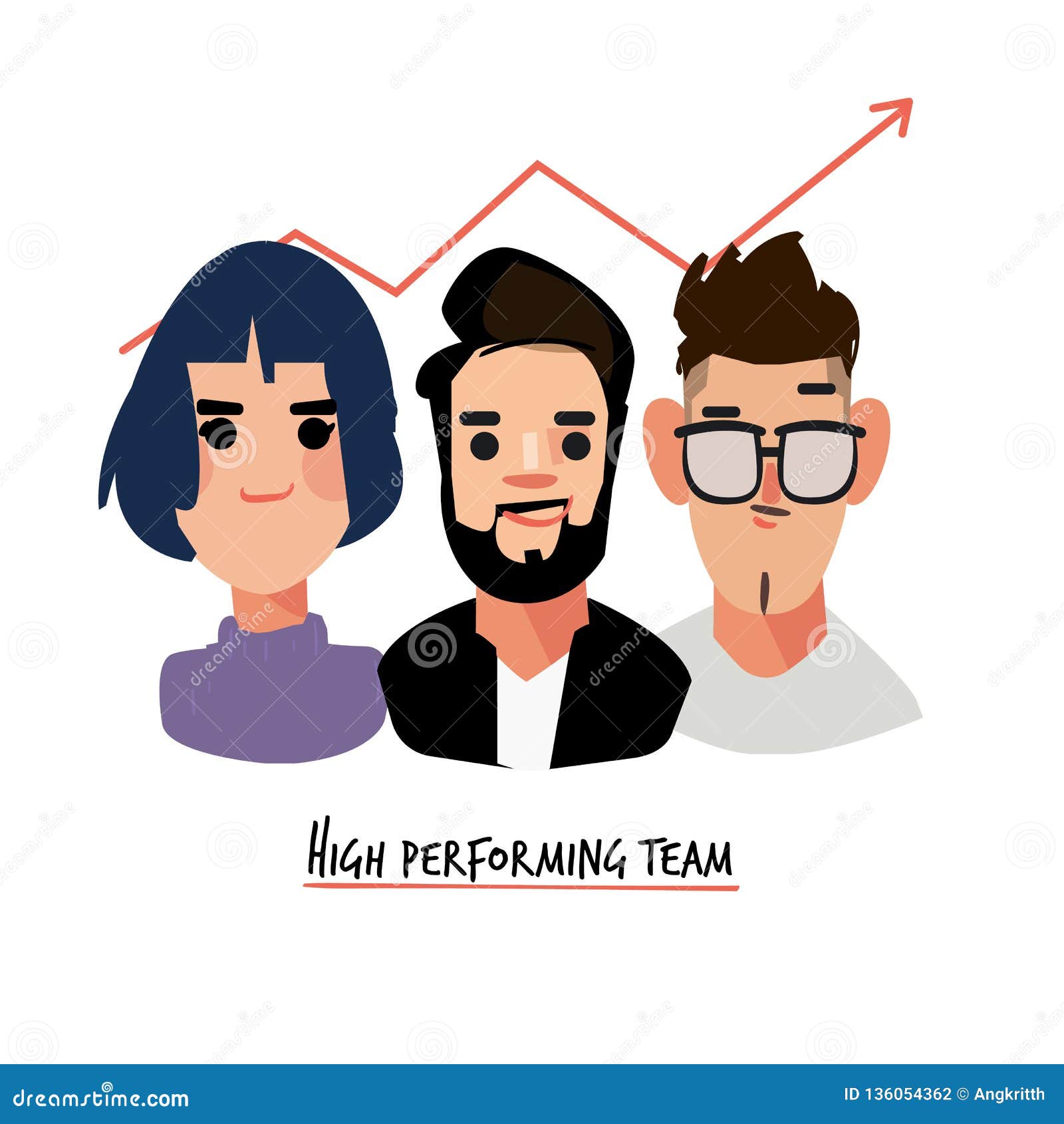 Group Performance Team. High-Performance Teamwork Concept - Vector ...