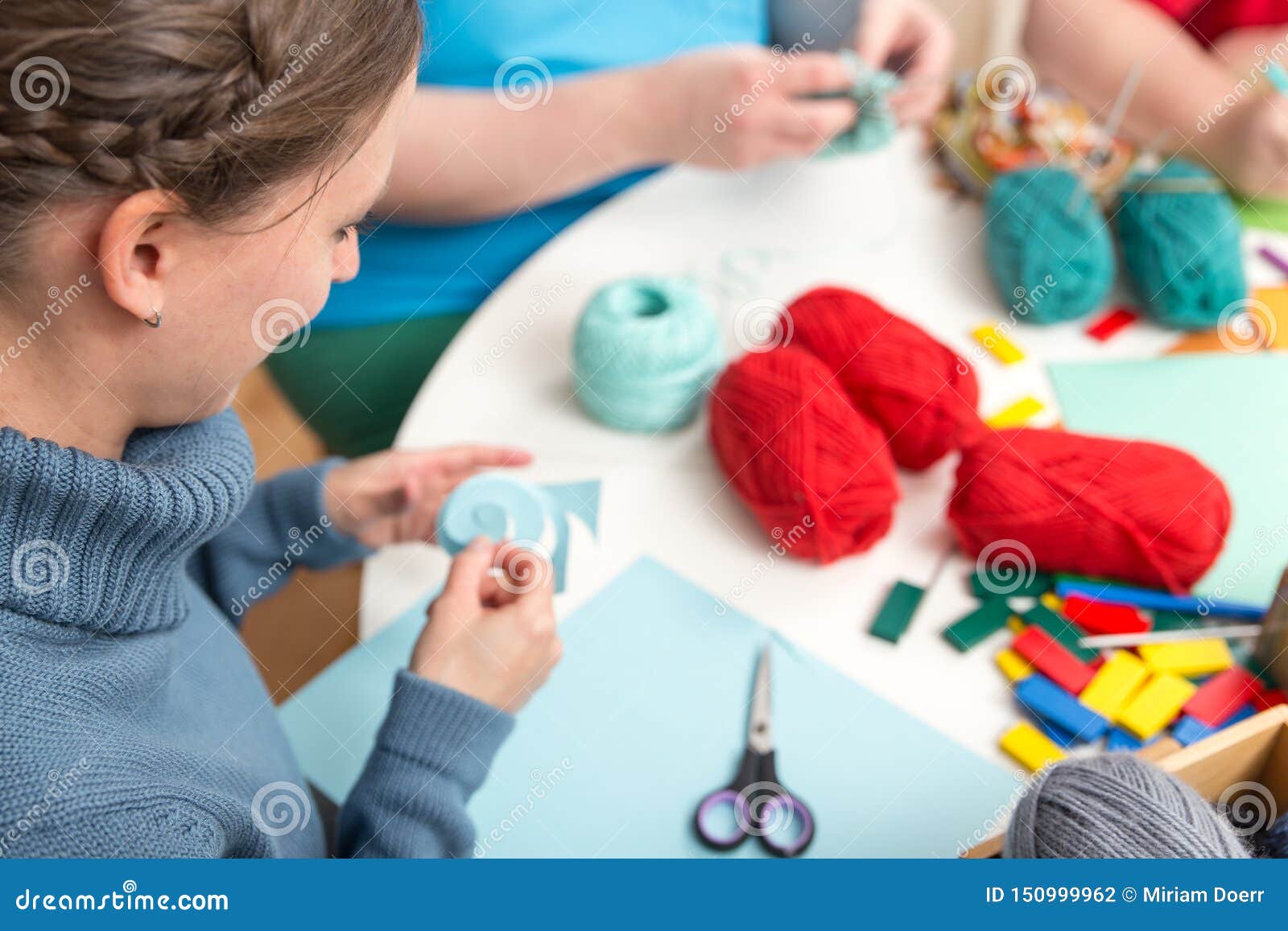 A Group of Persons Doing Handicrafts Stock Photo - Image of inside ...