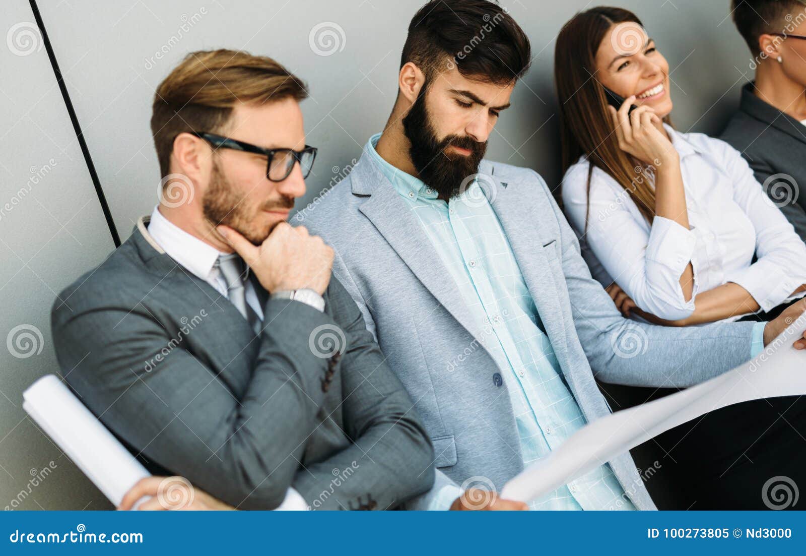 Group of Perspective Designers Discussing in Office Stock Image - Image ...