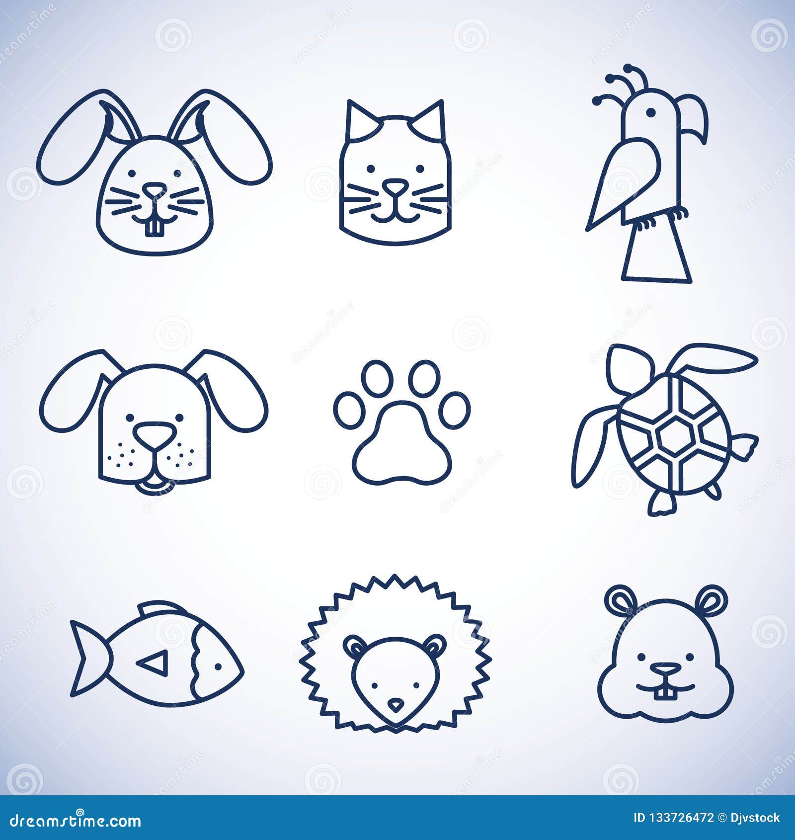 Group of pets icons stock vector. Illustration of icon - 133726472