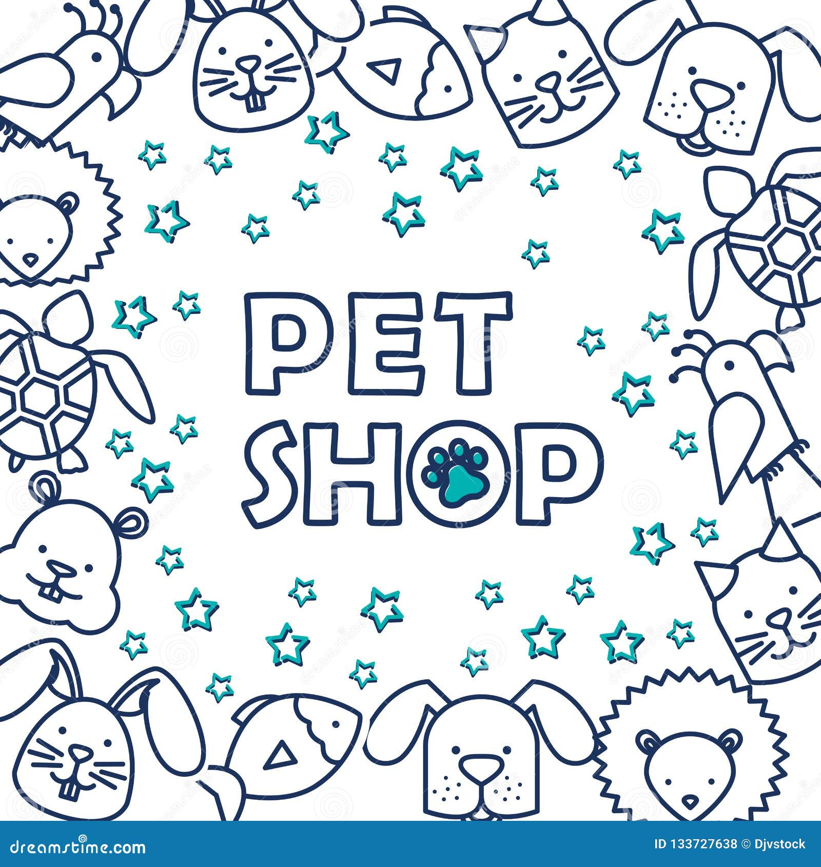 Pets Paw Pattern. Bones And Animal Footsteps Seamless Texture. Vector ...