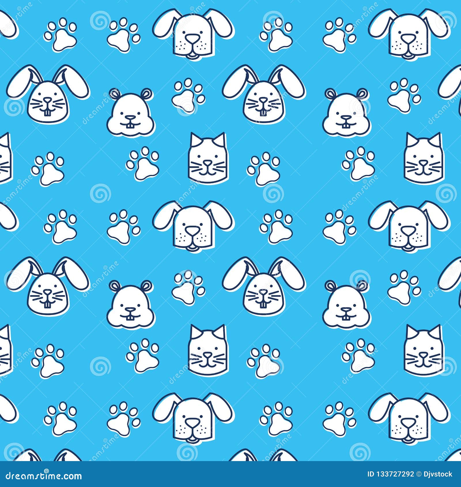 Group of pets pattern stock vector. Illustration of playful - 133727292