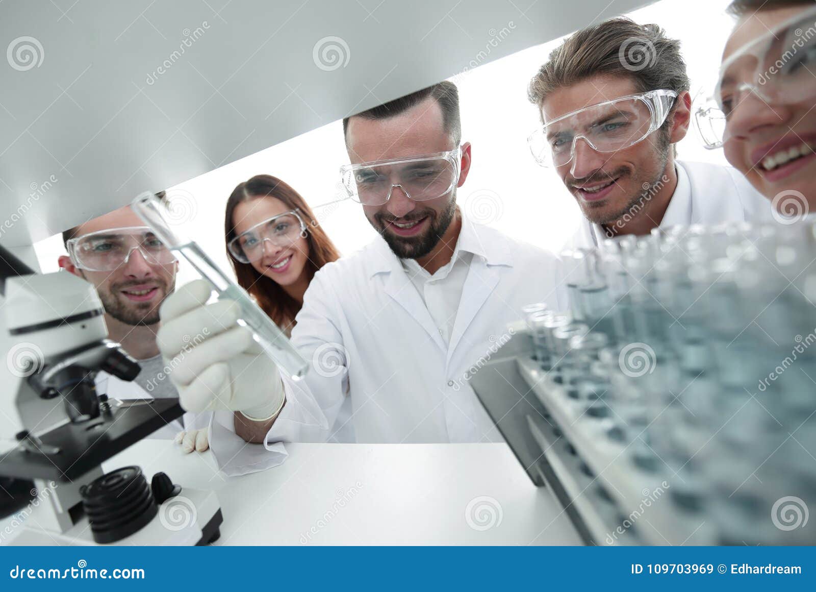 Group of Pharmacists Working in the Laboratory. Stock Image - Image of ...