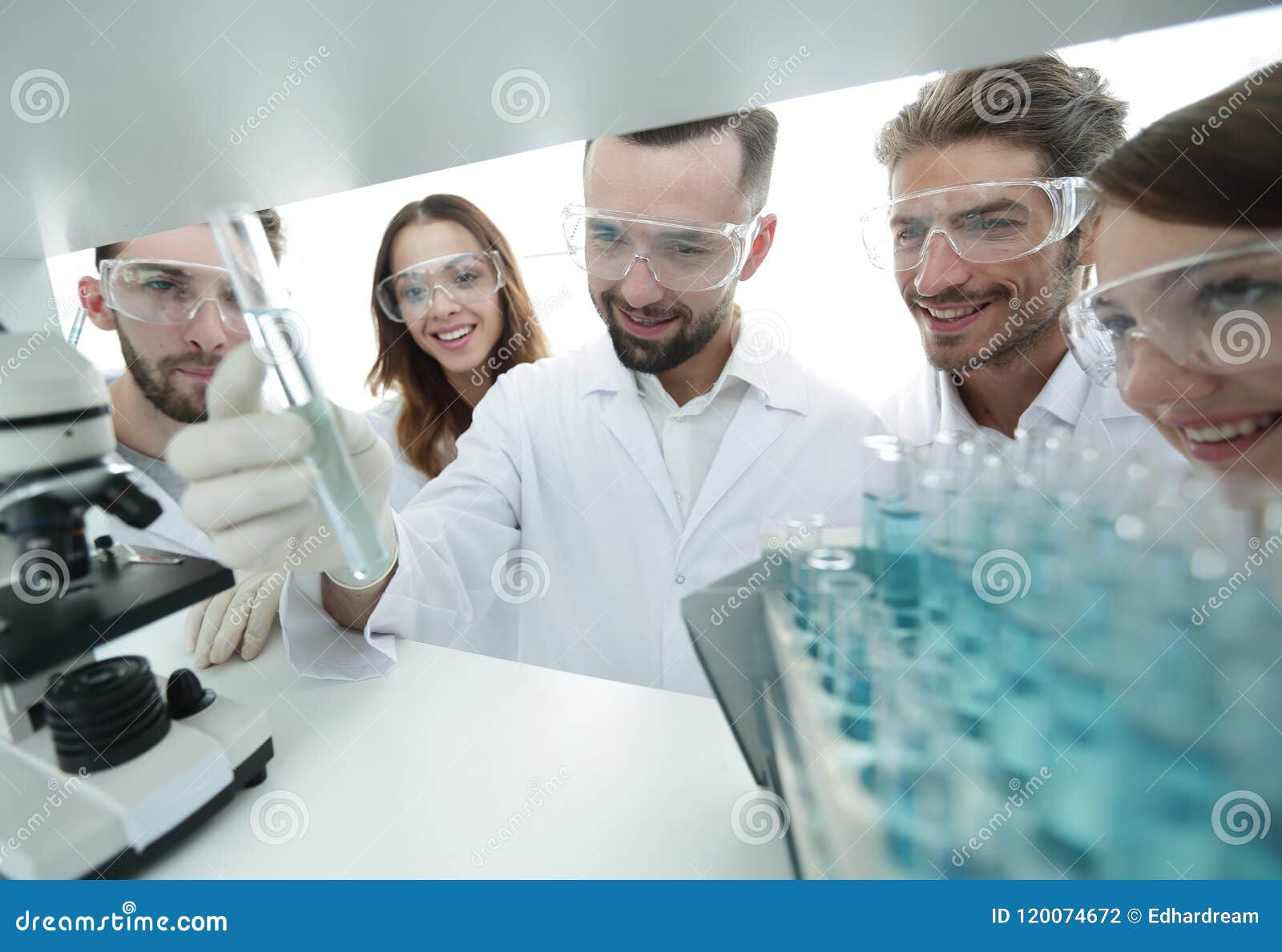 Group of Pharmacists Working in the Laboratory. Stock Photo - Image of ...