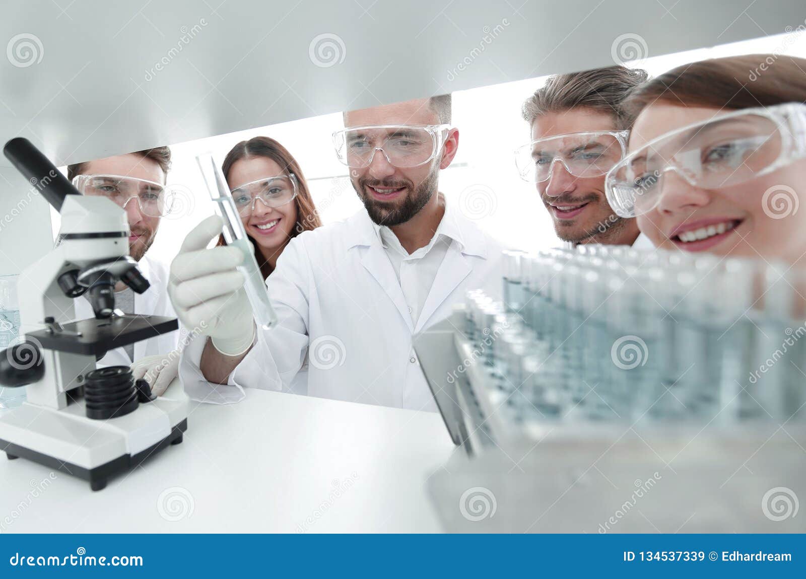 Group of Pharmacists Working in the Laboratory. Stock Image - Image of ...