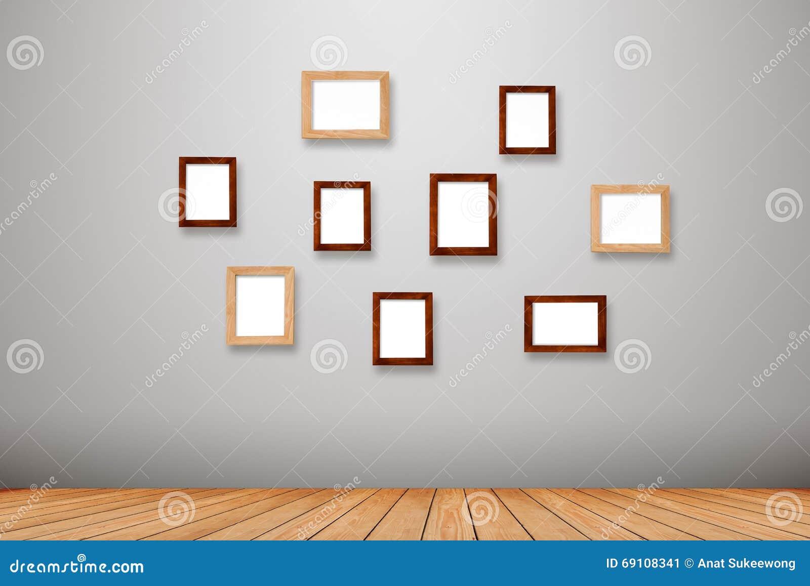 Group Photo Frames on the Wall Stock Illustration - Illustration of ...