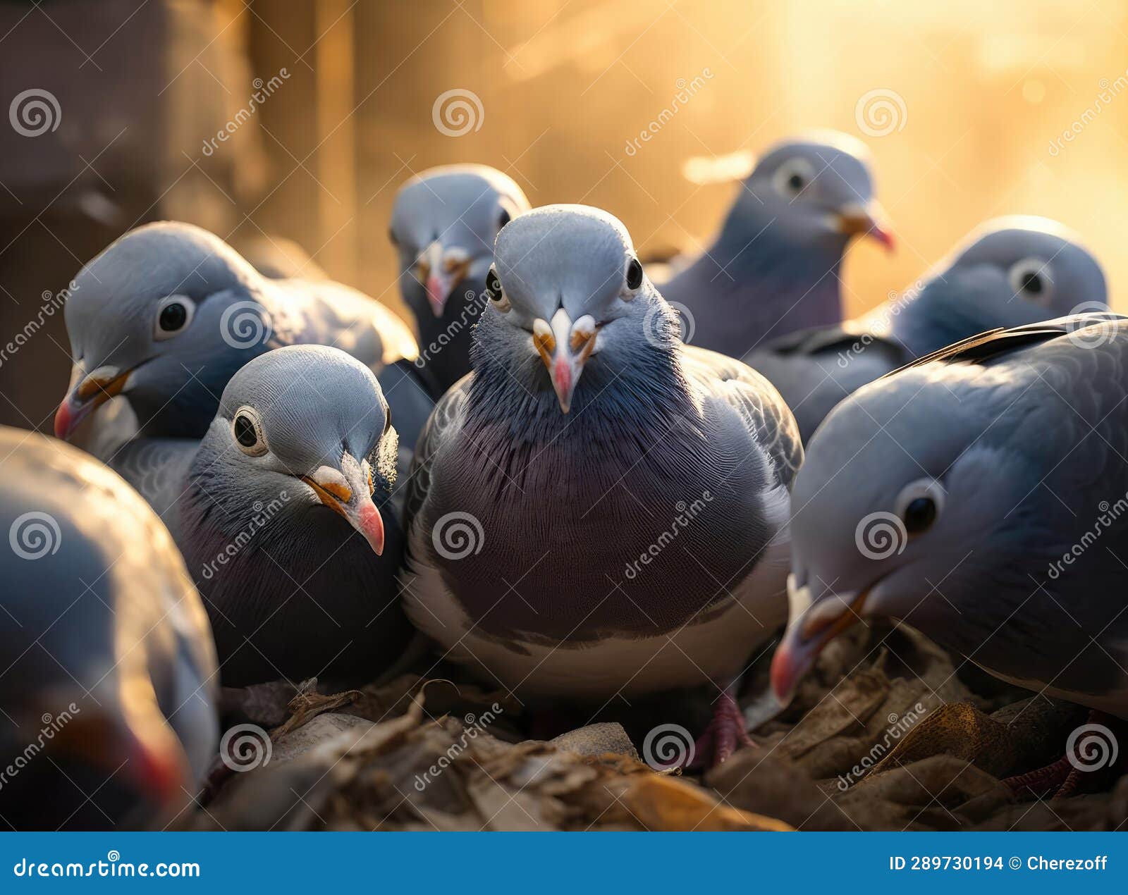 Pigeons Group - Isolated On White Background Stock Photo ...