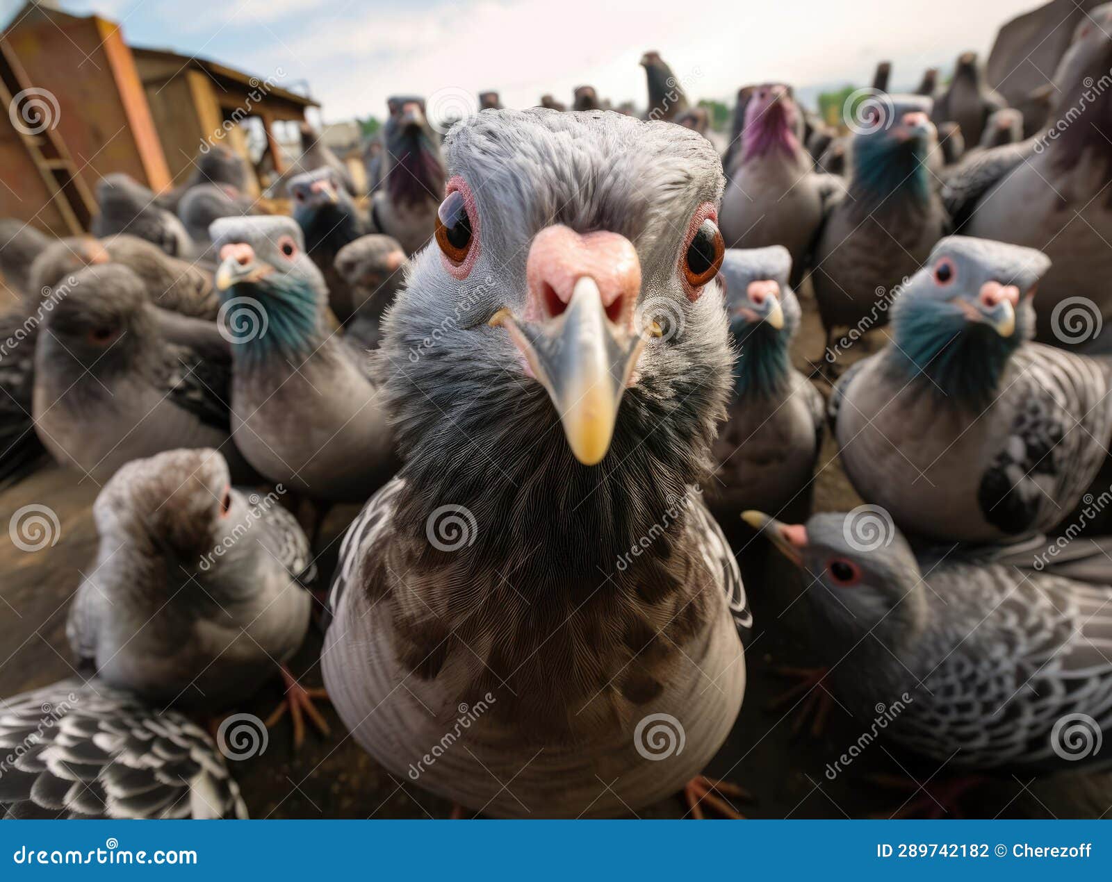 Pigeons Group - Isolated On White Background Stock Photo ...