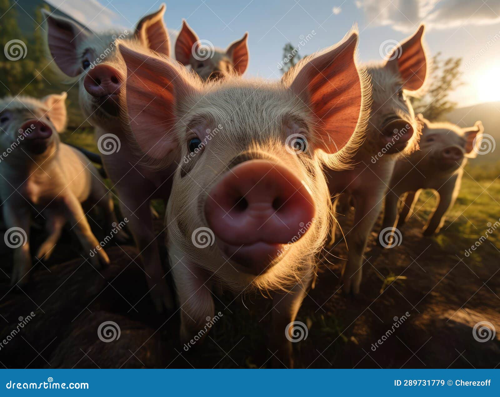 A group of piglets stock image. Image of swine, farming - 289731779