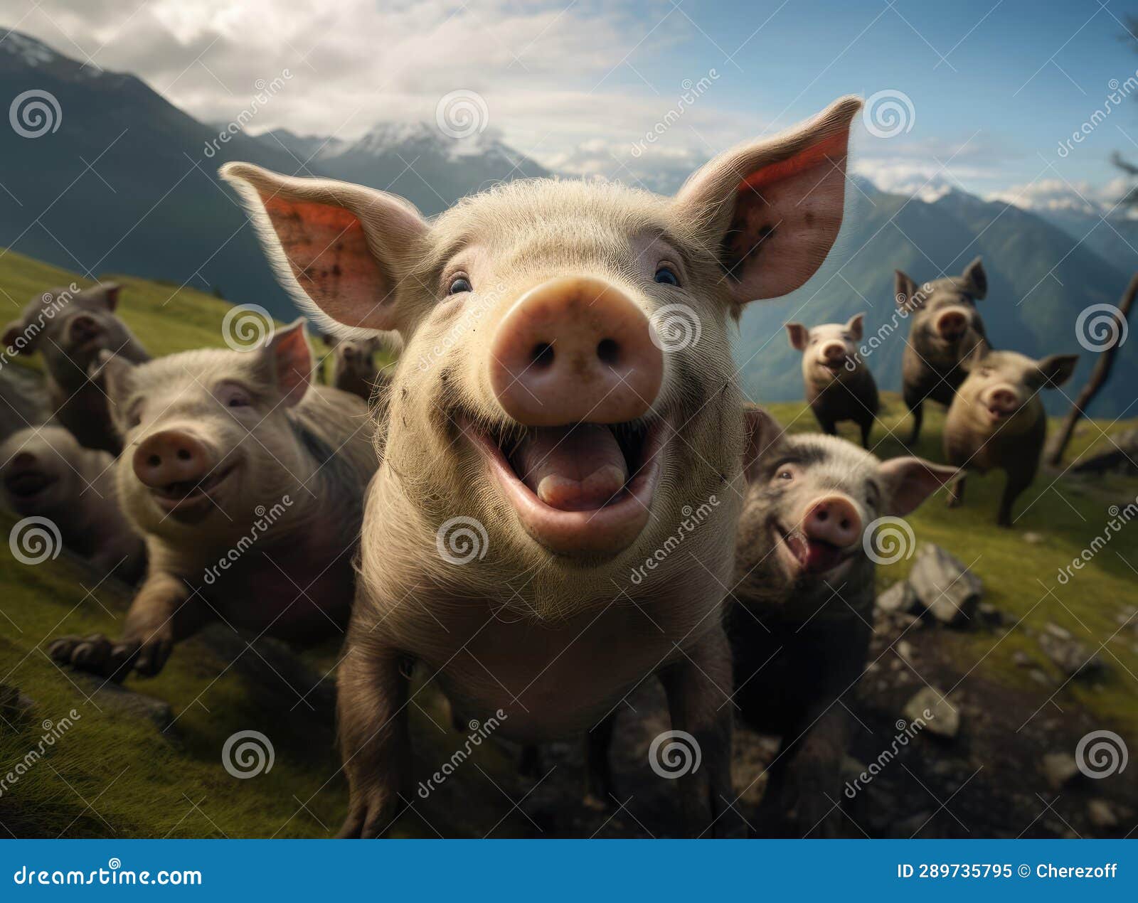 A group of piglets stock image. Image of breeding, animals - 289735795