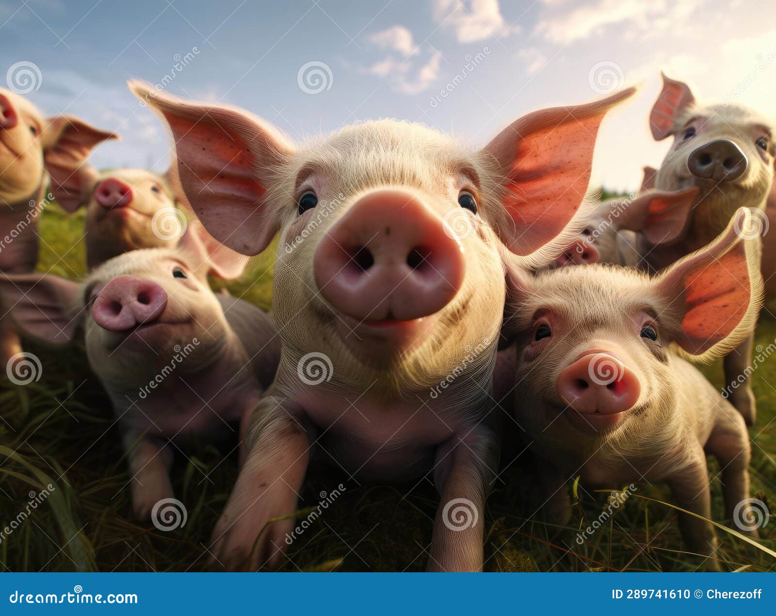 A group of piglets stock illustration. Illustration of animal - 289741610
