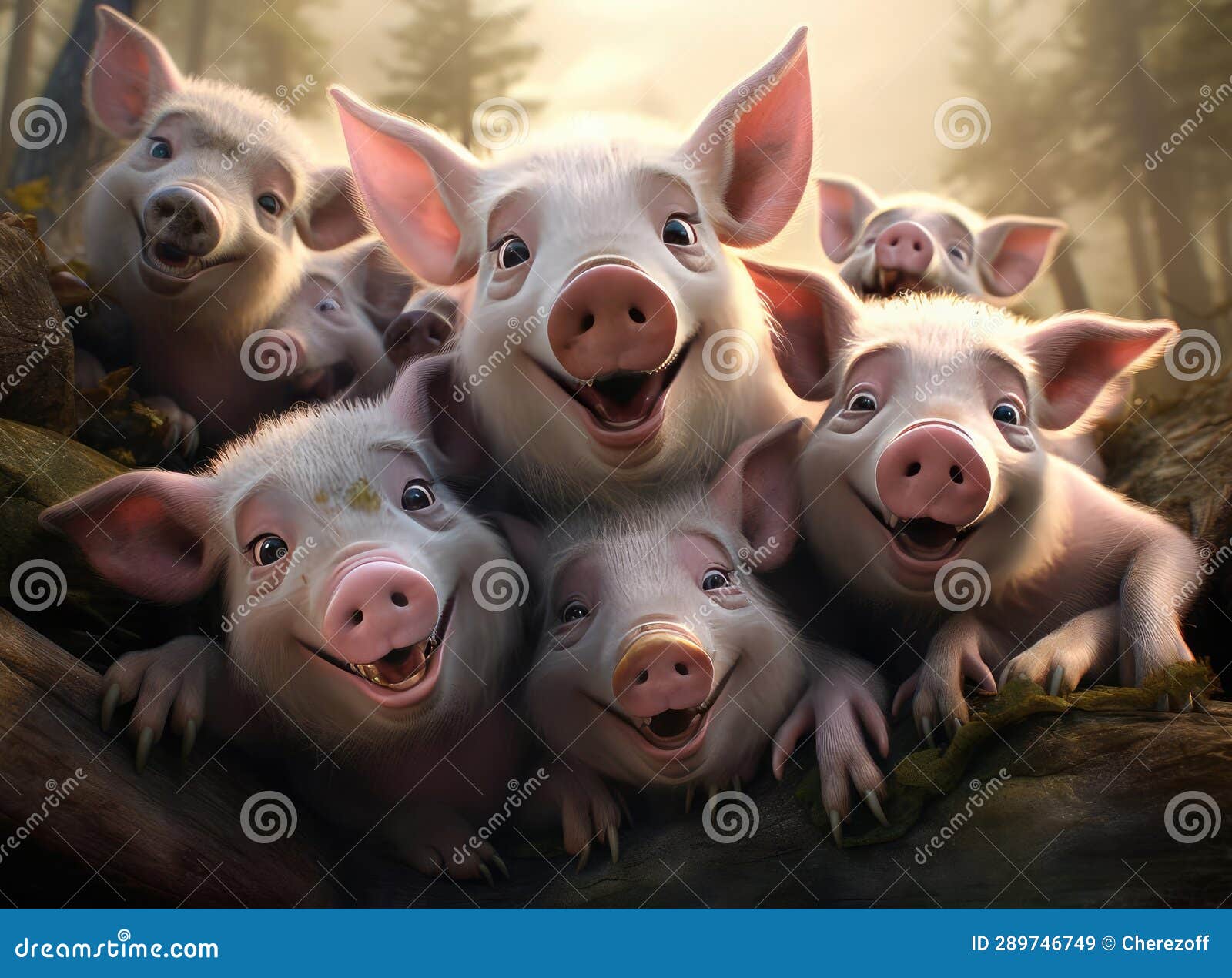 A group of piglets stock image. Image of pork, cute - 289746749