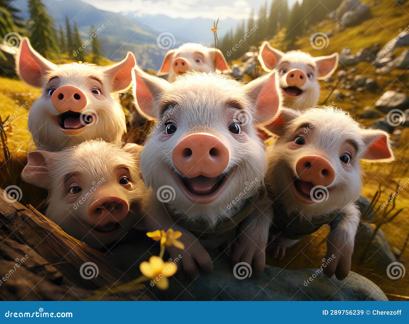 A group of piglets stock image. Image of mammal, closeup - 289756239