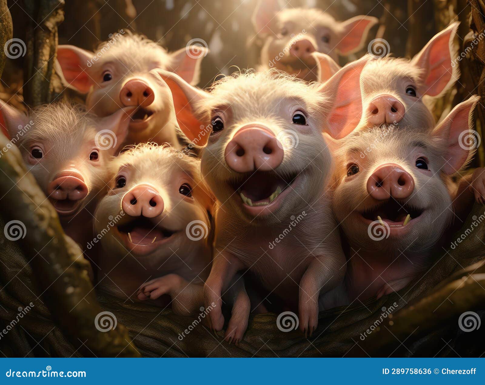 A group of piglets stock photo. Image of piglet, farm - 289758636
