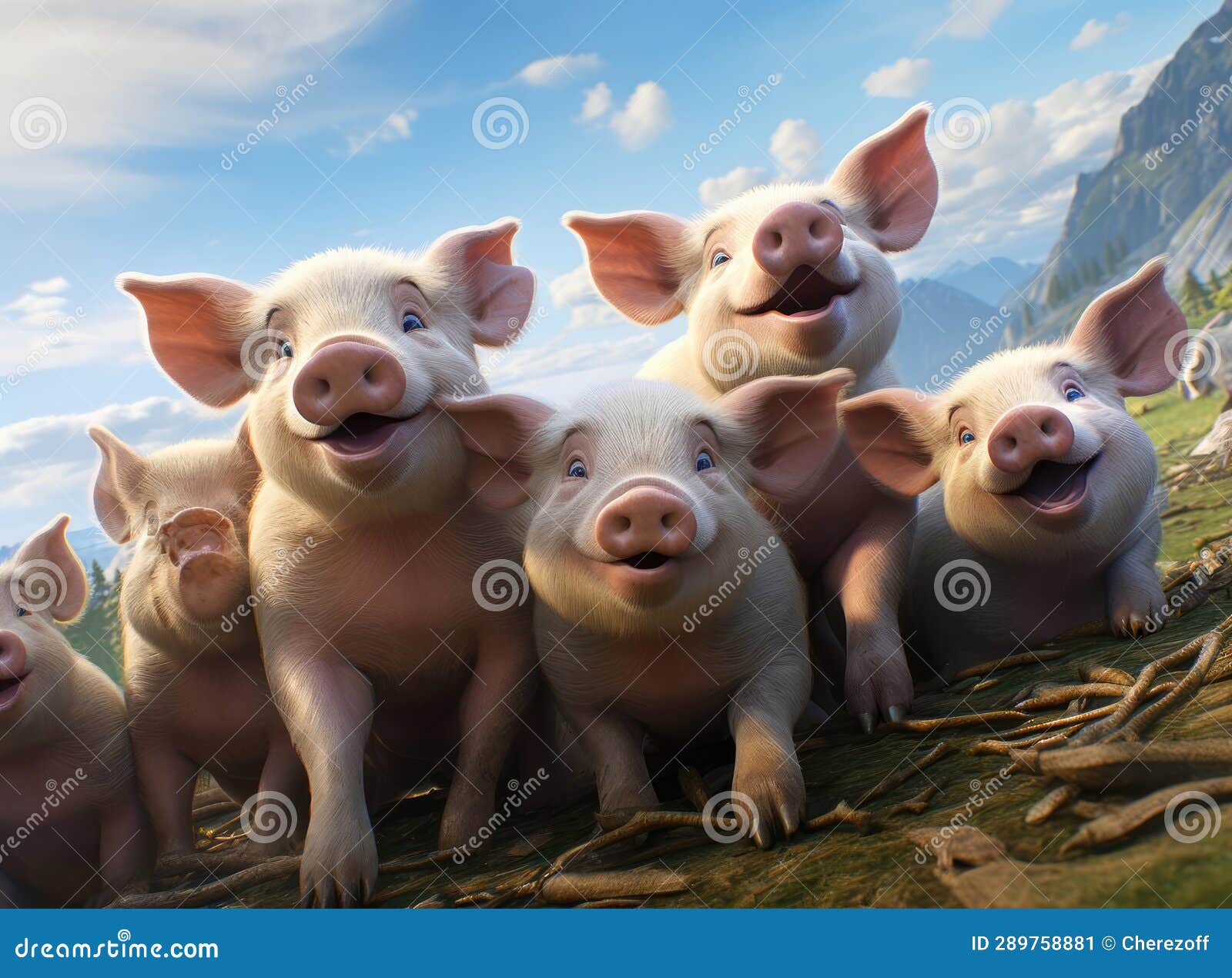 A group of piglets stock image. Image of pork, mammal - 289758881