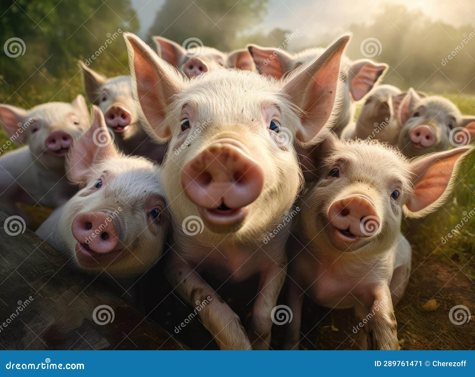 A group of piglets stock image. Image of animal, snout - 289761471