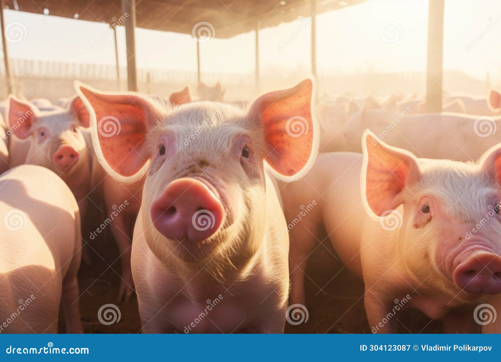 A Group of Pigs Standing Together. Suitable for Various Farm-related ...
