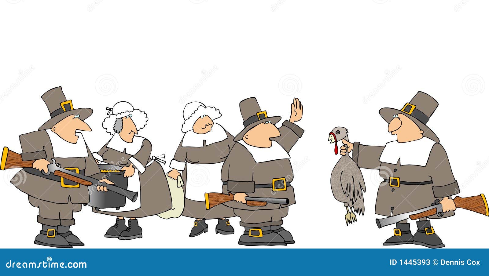 Group of Pilgrims stock illustration. Illustration of turkey - 1445393