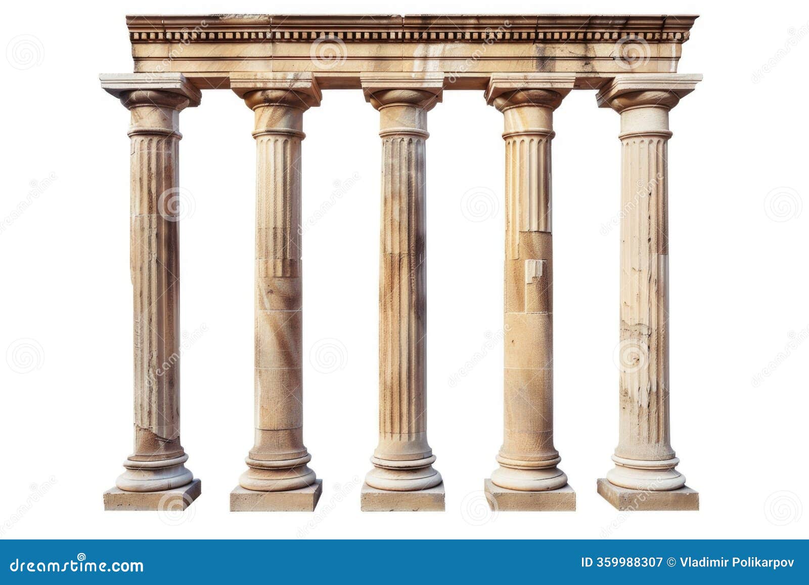 A Group of Pillars with a Clock Tower on Top, Useful for Backgrounds or ...