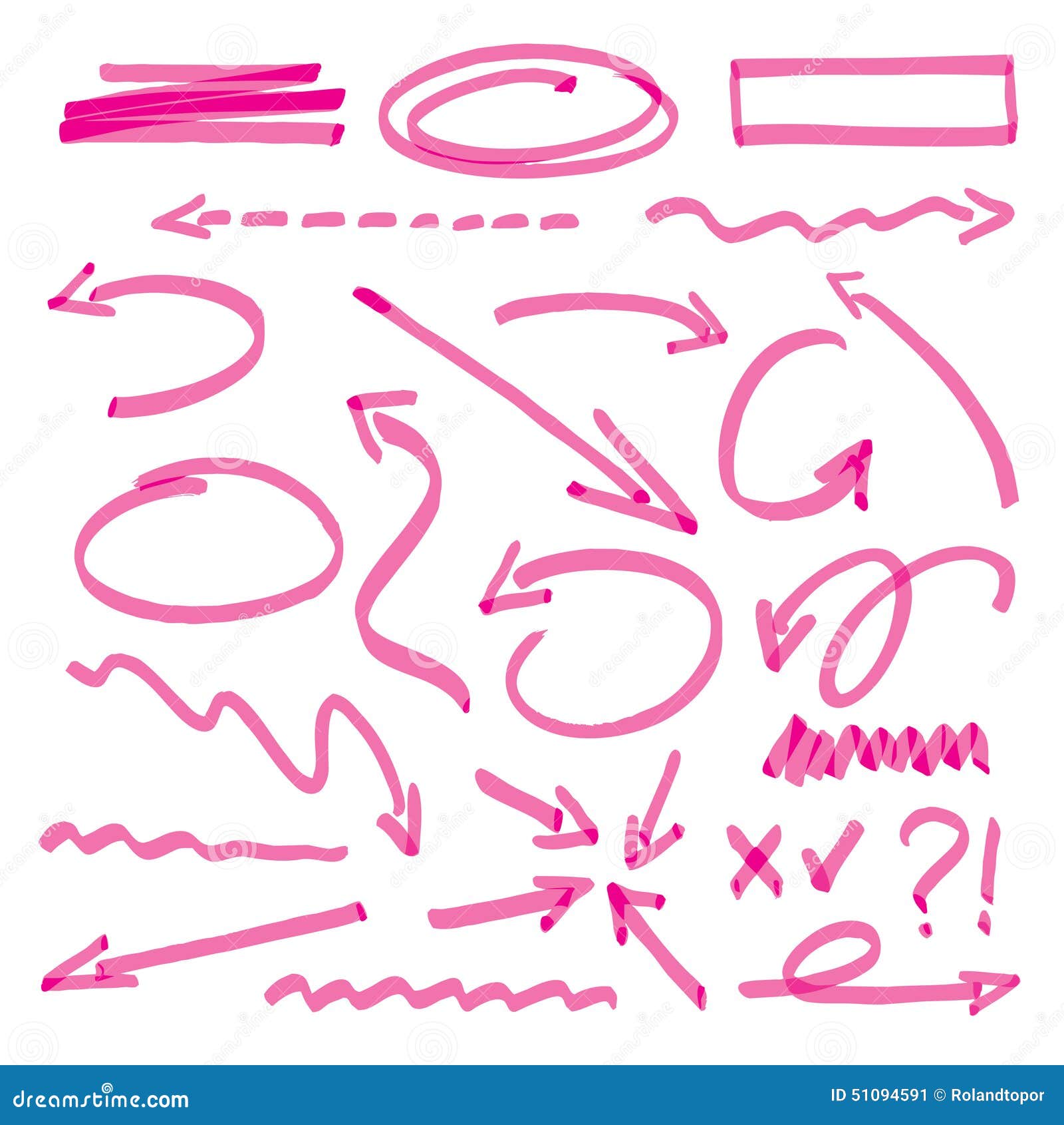 Group of pink arrows stock vector. Illustration of collection - 51094591