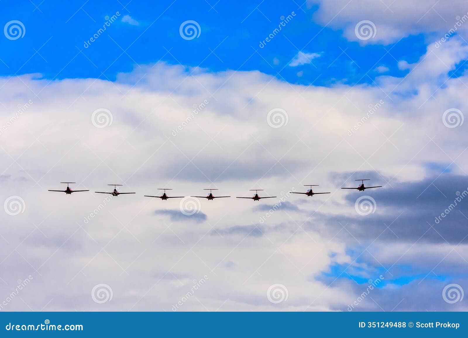 A Group of Planes Fly in Formation in the Sky Stock Photo - Image of ...