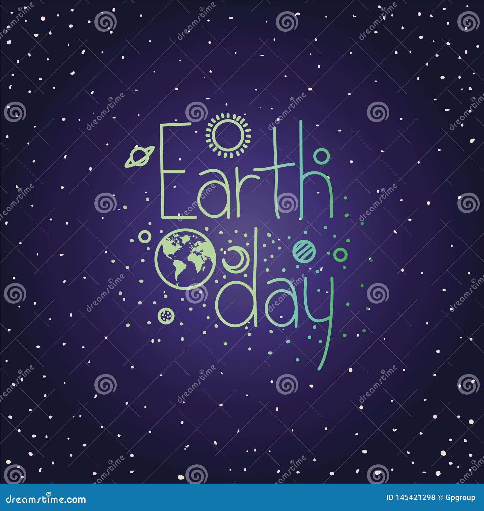 Group of Planets Earth Day Celebration Stock Vector - Illustration of ...