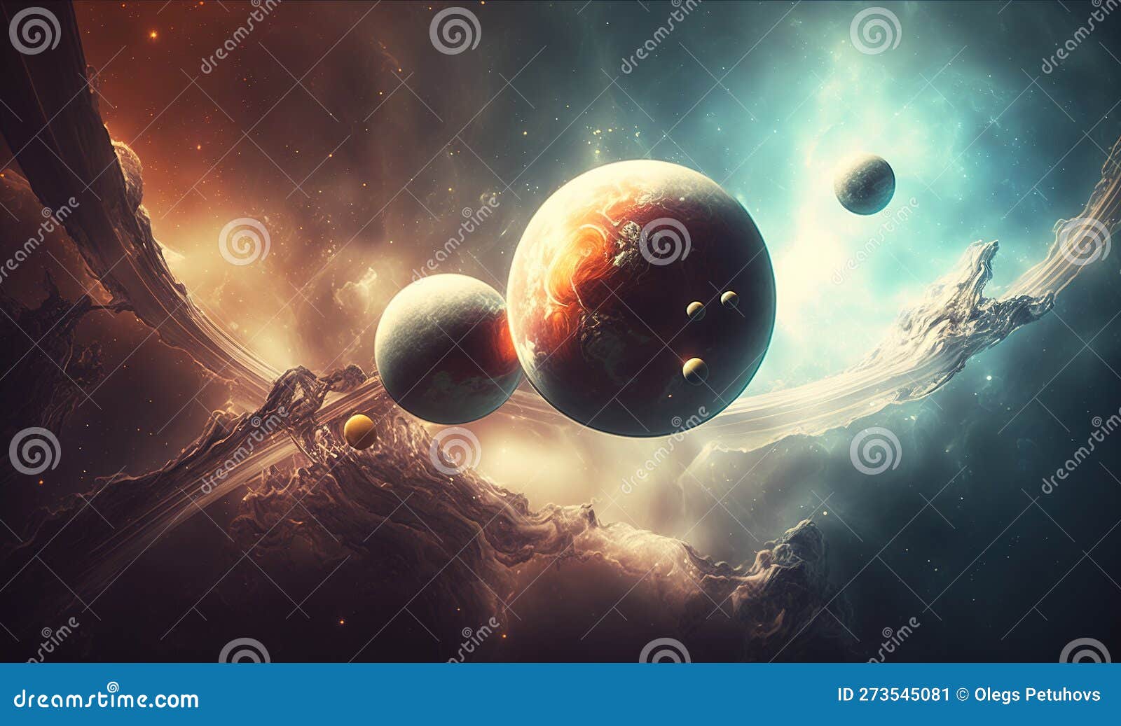 A Group of Planets Floating in the Sky Next To Each Other Stock ...