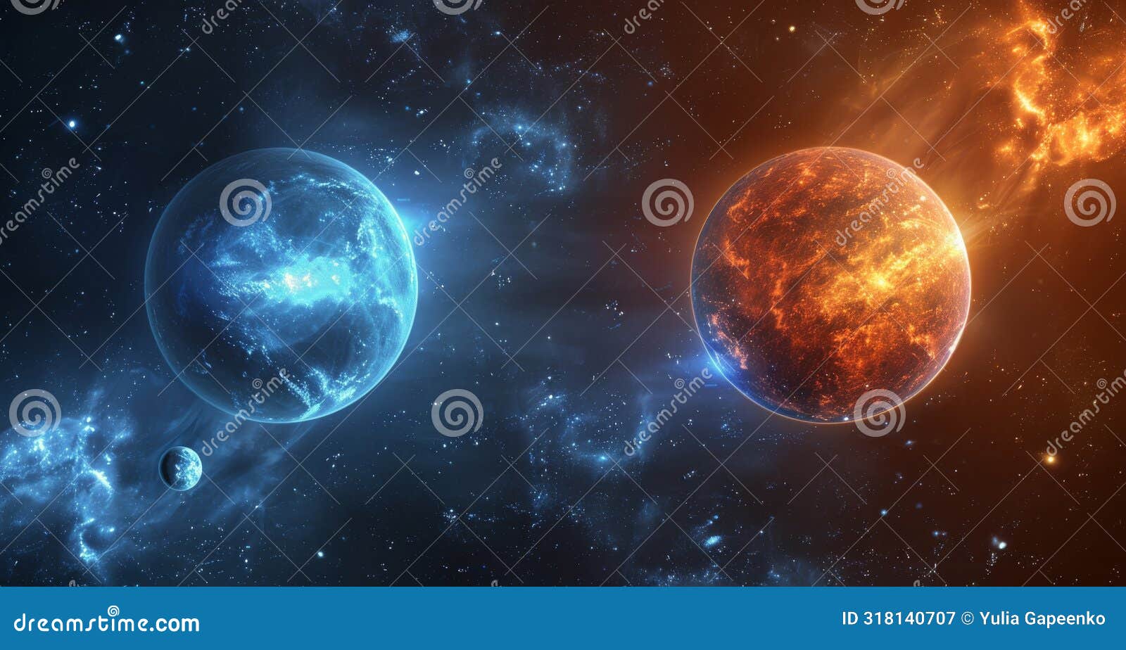 Group of Planets in Space with Stars Stock Image - Image of bodies ...