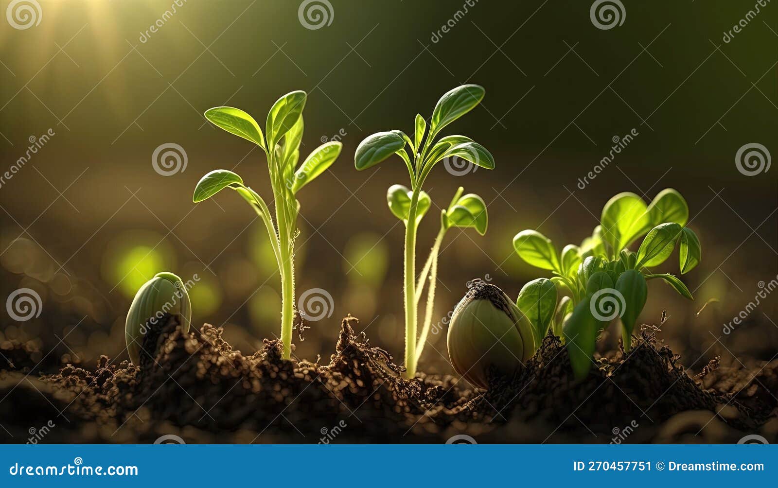 A Group of Plants Growing Out of the Ground in the Dirt. Stock ...