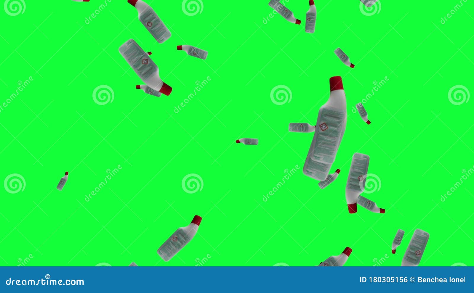Group of Plastic Bottles Animation, Editable Green Screen -Chroma Key ...