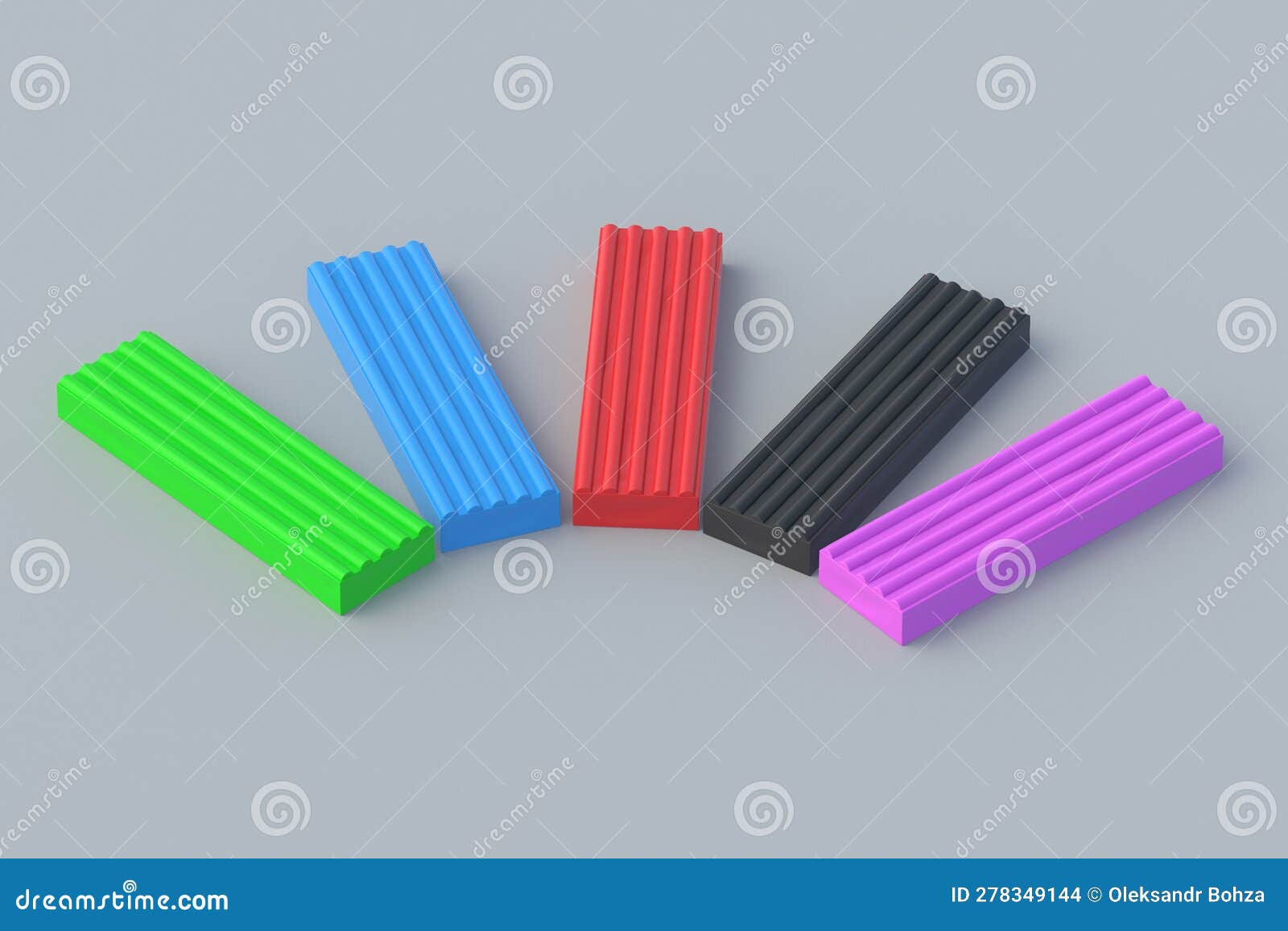 Plasticine Bricks On Yellow Background. Modeling Clay Royalty-Free ...