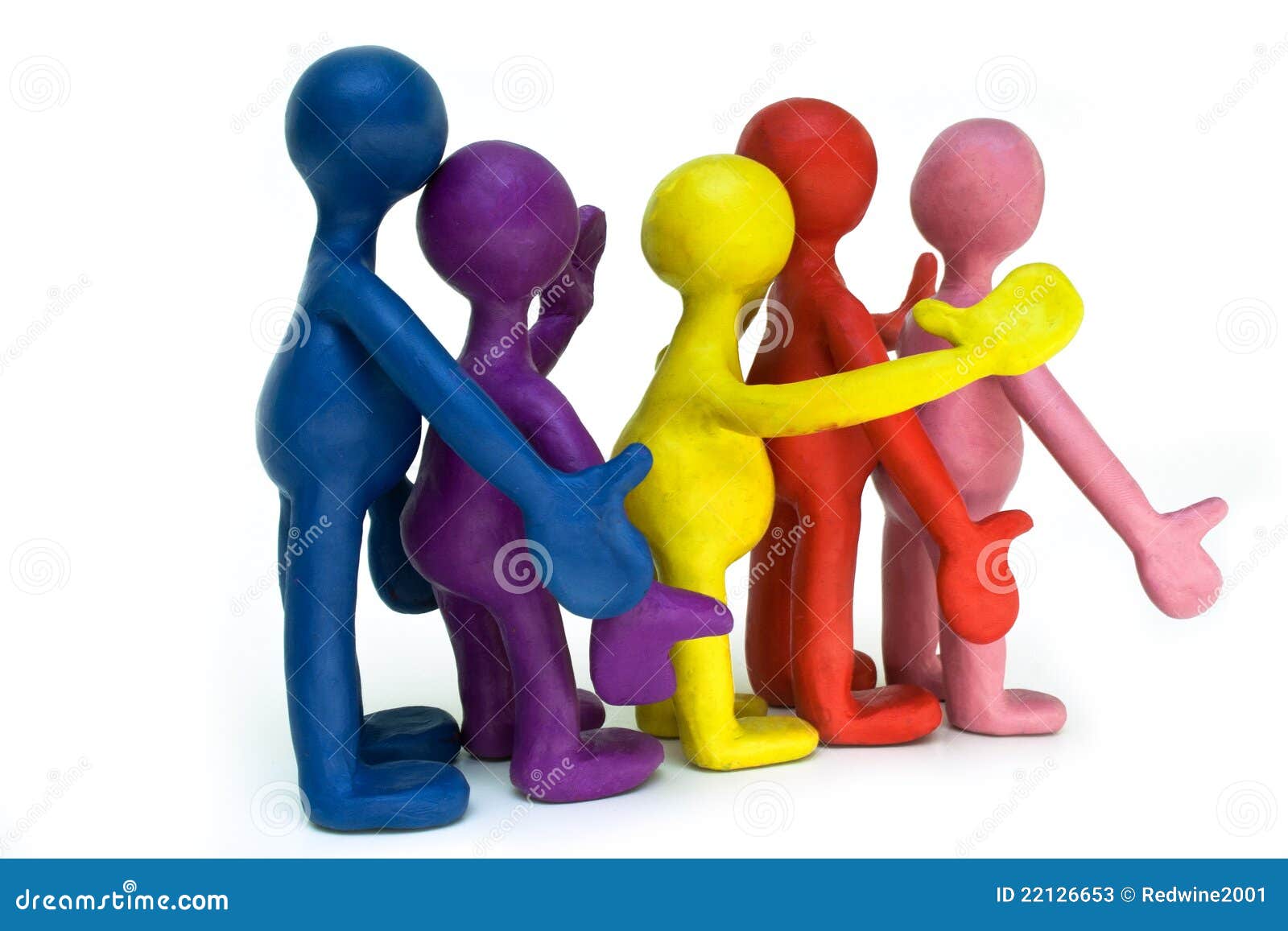 Group of Plasticine Puppets on White Background Stock Image - Image of ...