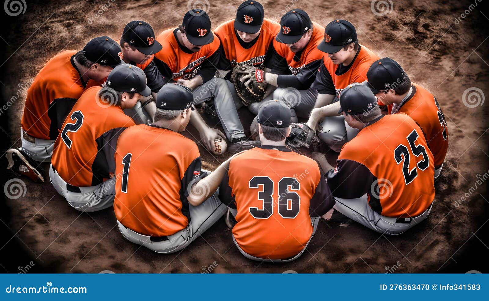 A Group of Players Huddling Up and Strategizing during a Created with ...