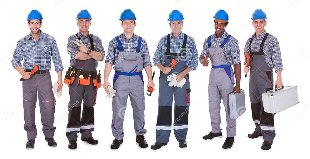 Group of Plumber with Tools Stock Image - Image of construction ...
