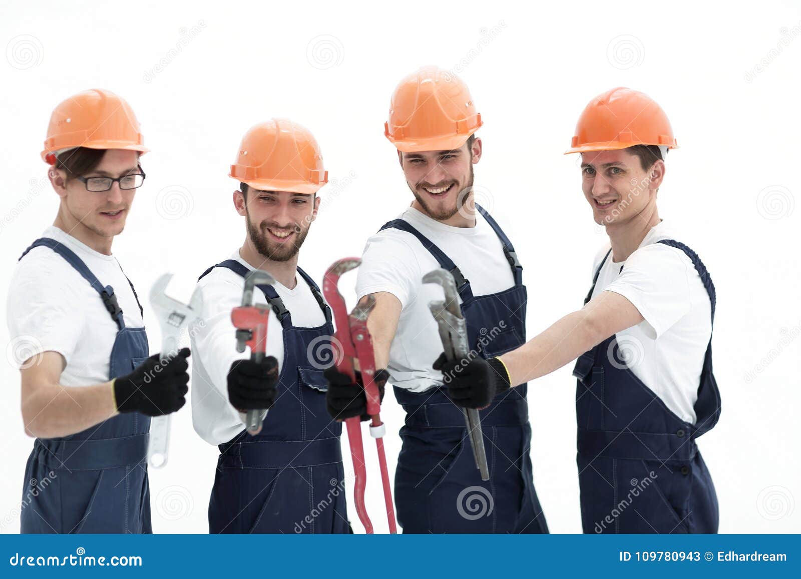 Group of Plumbers with Working Tools Stock Image - Image of complex ...