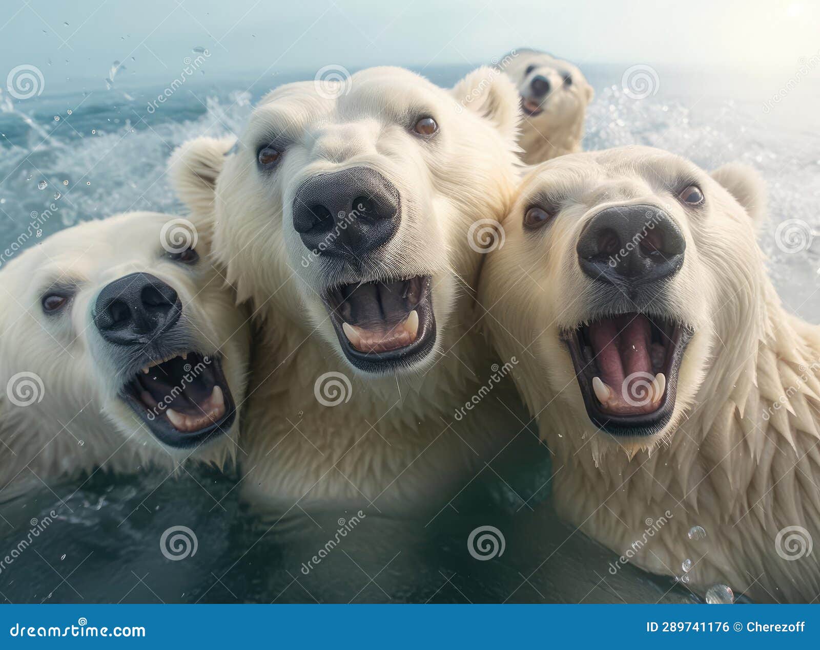 A group of polar bears stock photo. Image of animal - 289741176