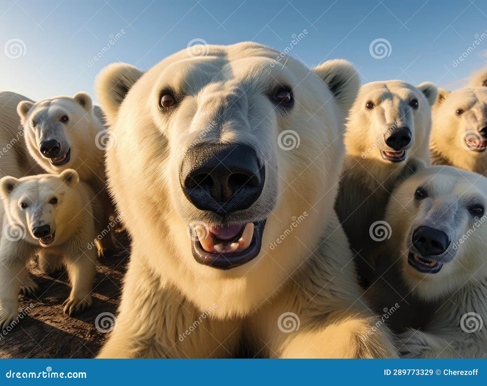 A group of polar bears stock image. Image of warming - 289773329