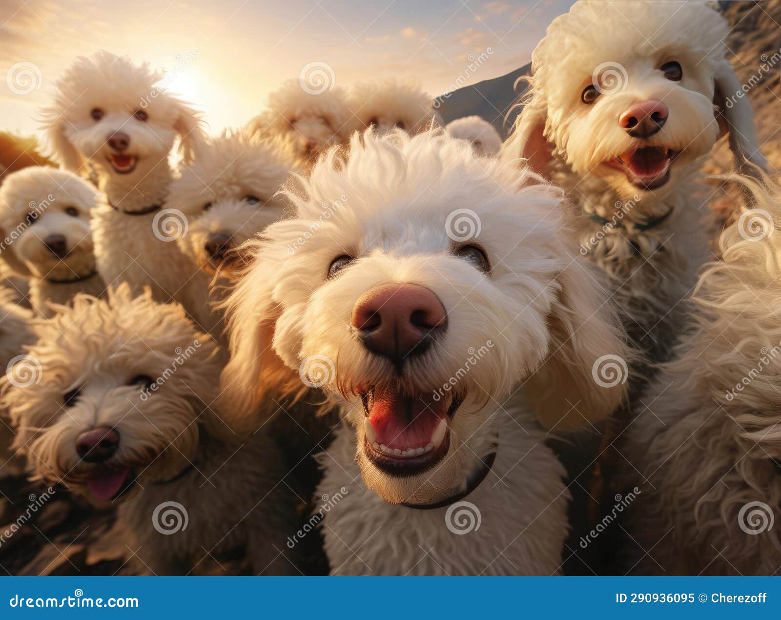 A group of poodles stock image. Image of portrait, mammal - 290936095