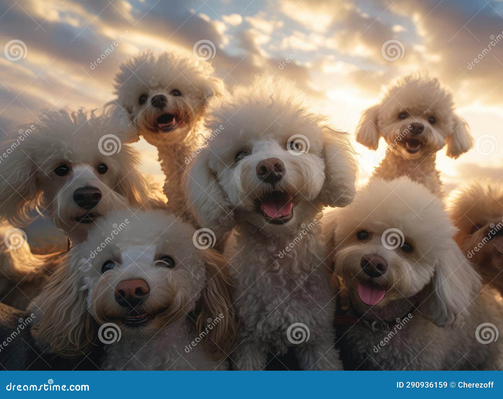 A group of poodles stock image. Image of studio, looking - 290936159