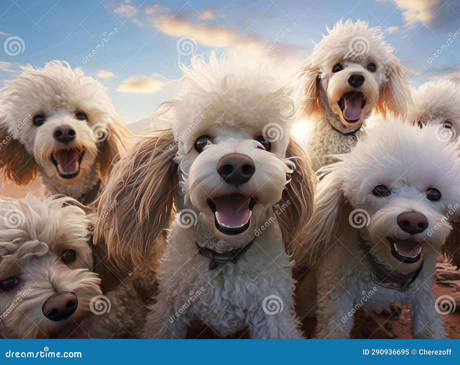A group of poodles stock image. Image of breed, adorable - 290936695