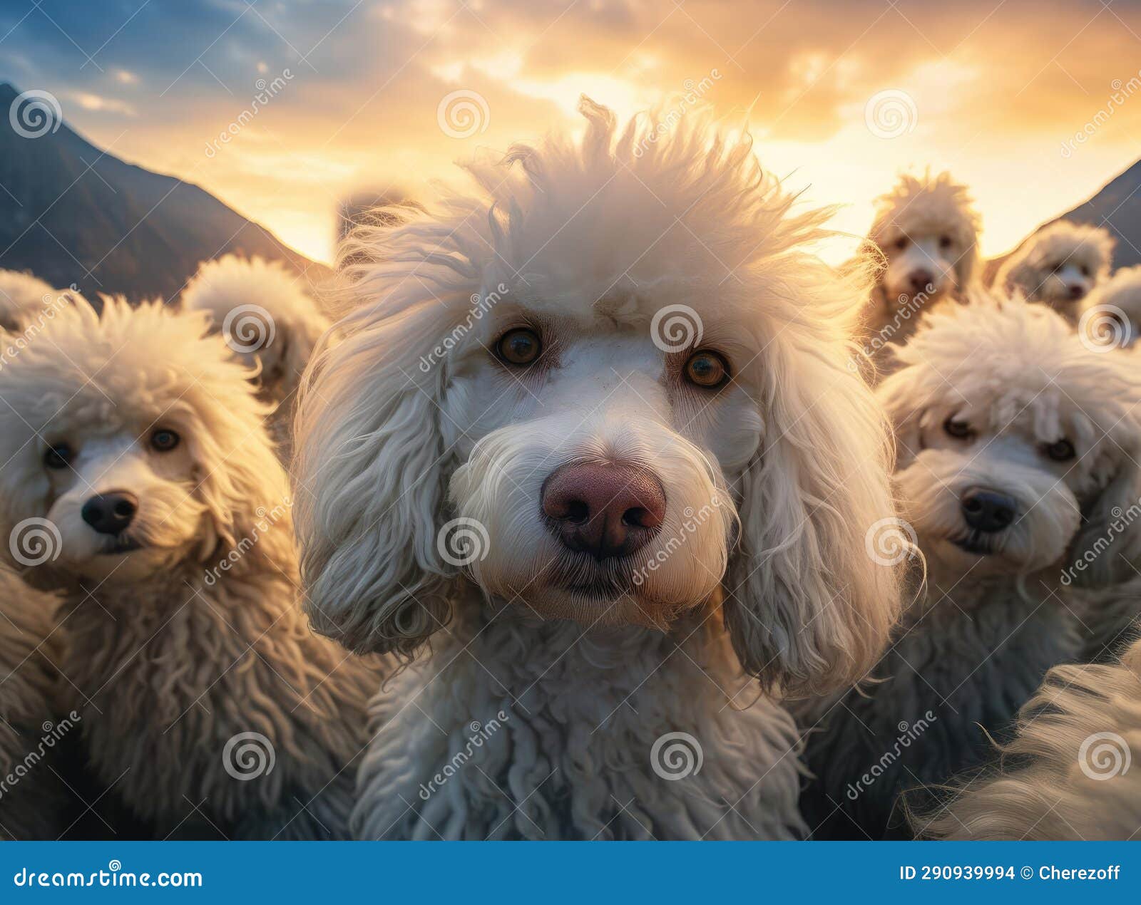 A group of poodles stock photo. Image of poodle, friendly - 290939994