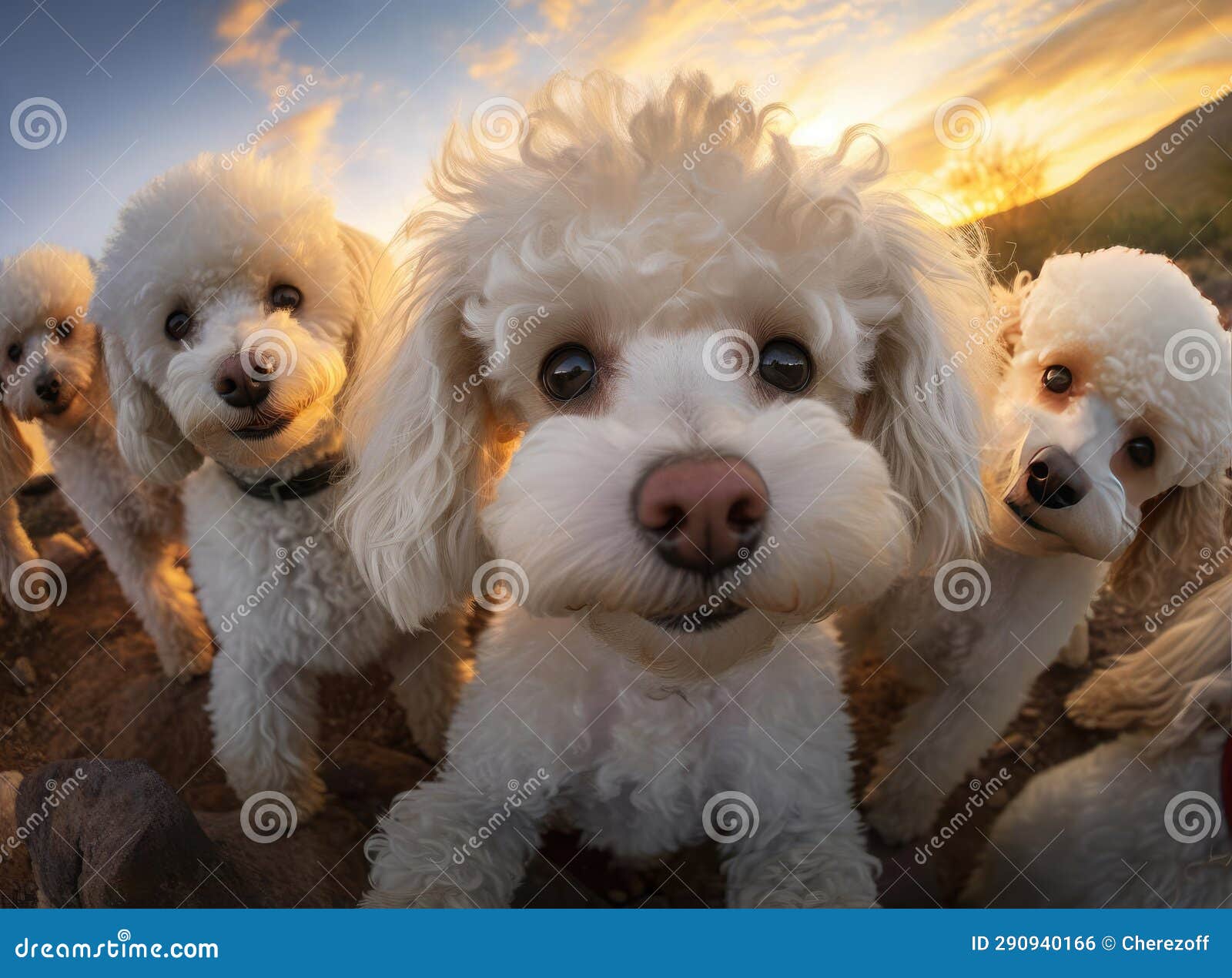 A group of poodles stock photo. Image of puppy, fluffy - 290940166