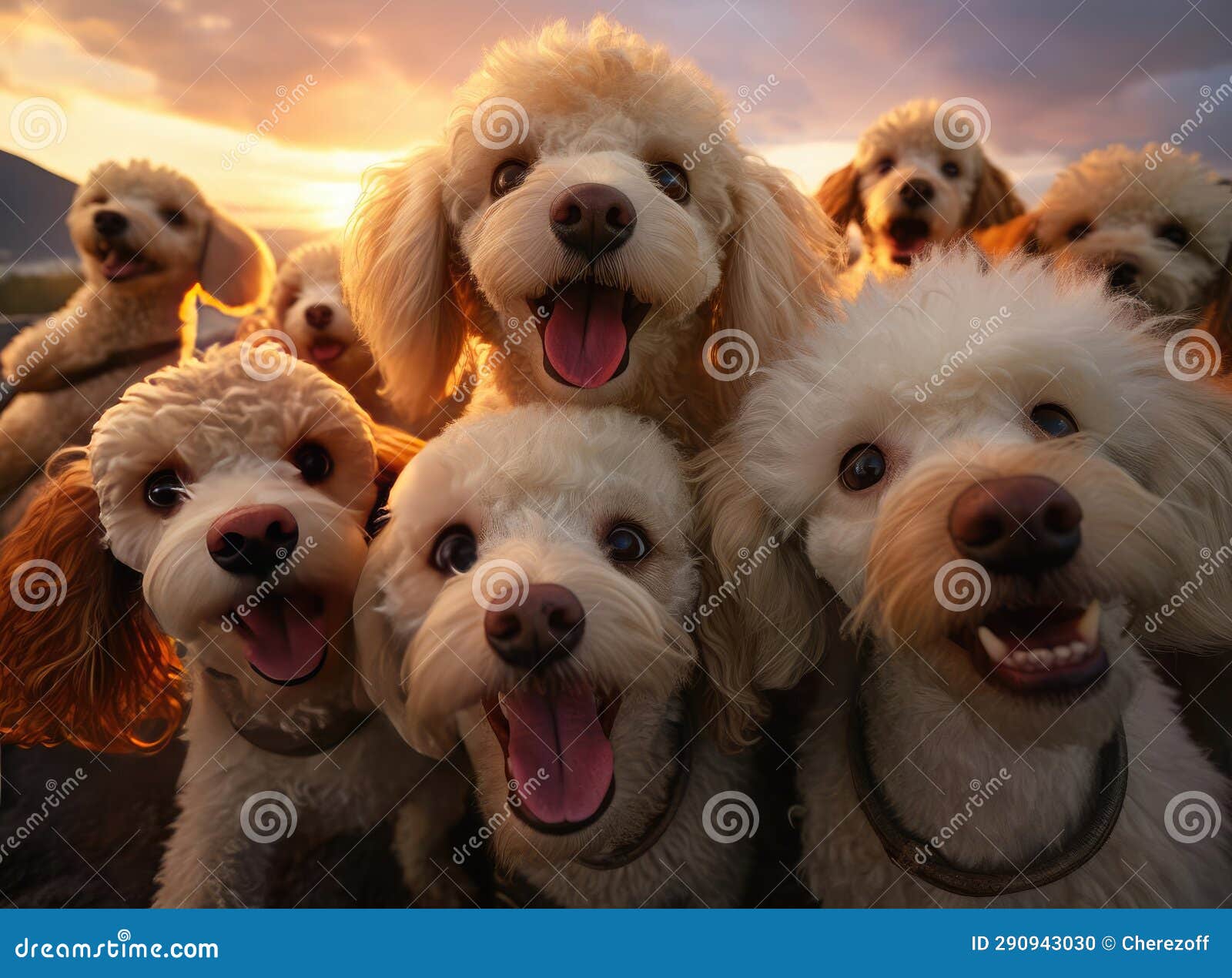 A group of poodles stock photo. Image of group, beautiful - 290943030
