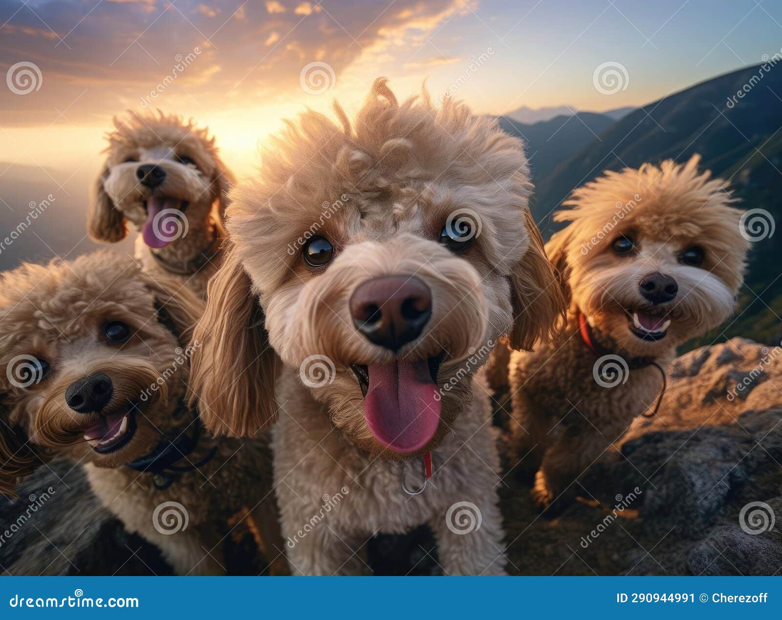 A group of poodles stock image. Image of friend, poodle - 290944991