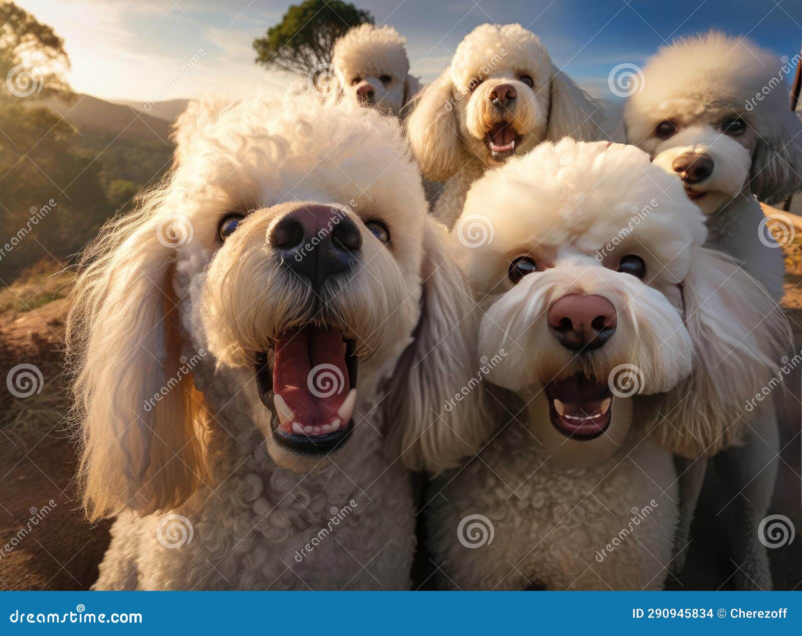 A group of poodles stock photo. Image of curly, adorable - 290945834