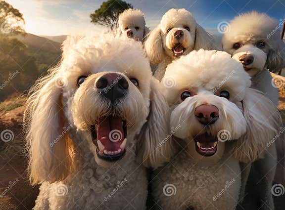A group of poodles stock photo. Image of curly, adorable - 290945834